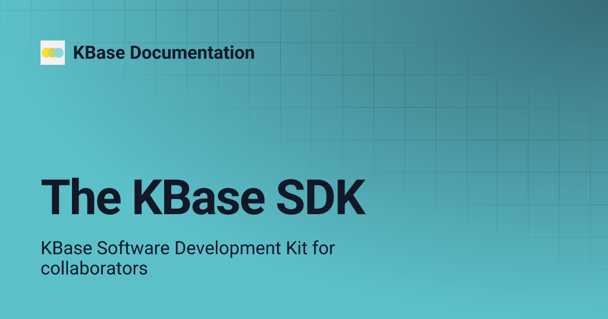 The KBase SDK | KBase Documentation
