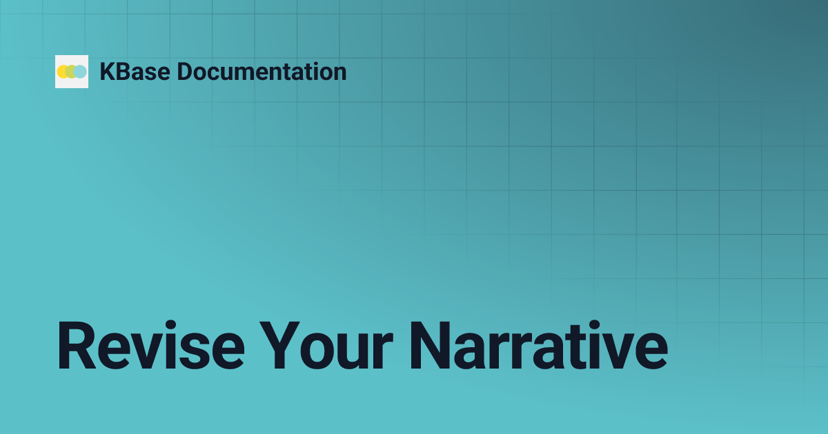 Revise Your Narrative | KBase Documentation