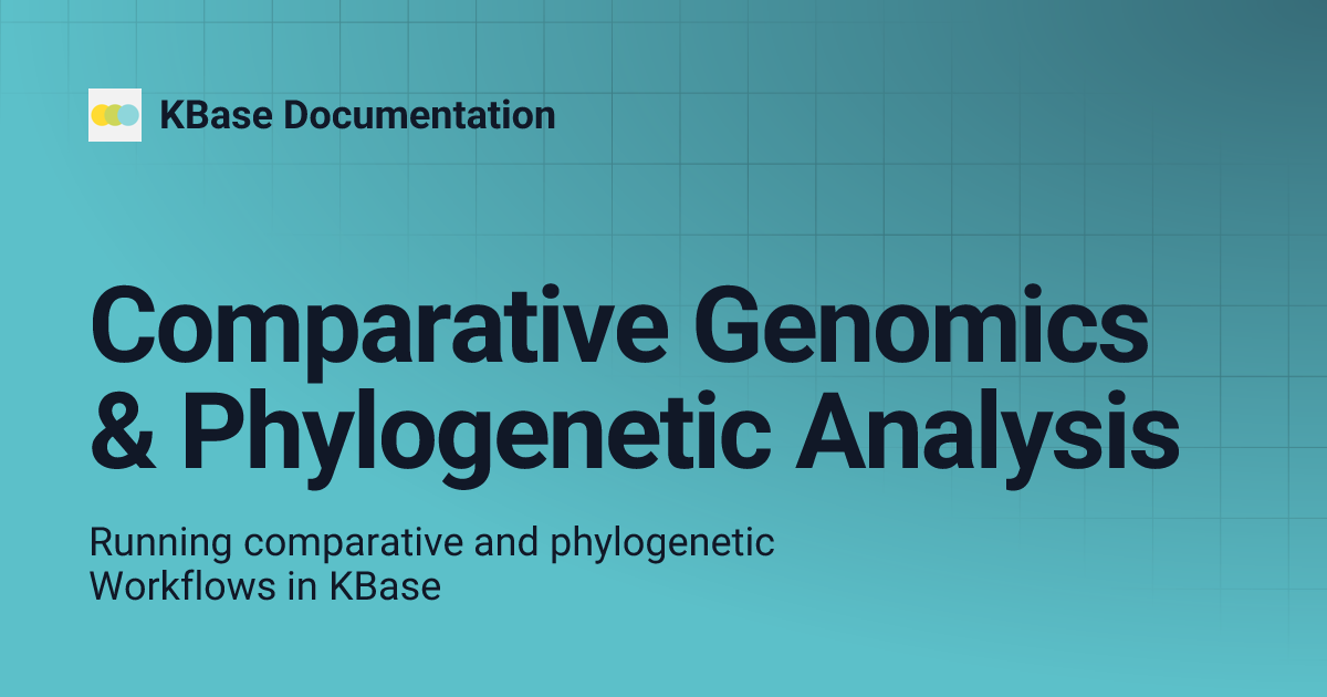 Comparative Genomics & Phylogenetic Analysis | KBase Documentation