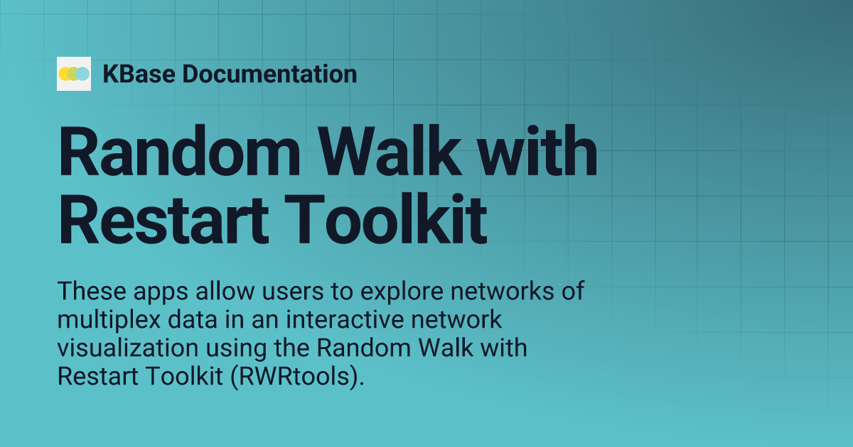 Random Walk with Restart Toolkit | KBase Documentation