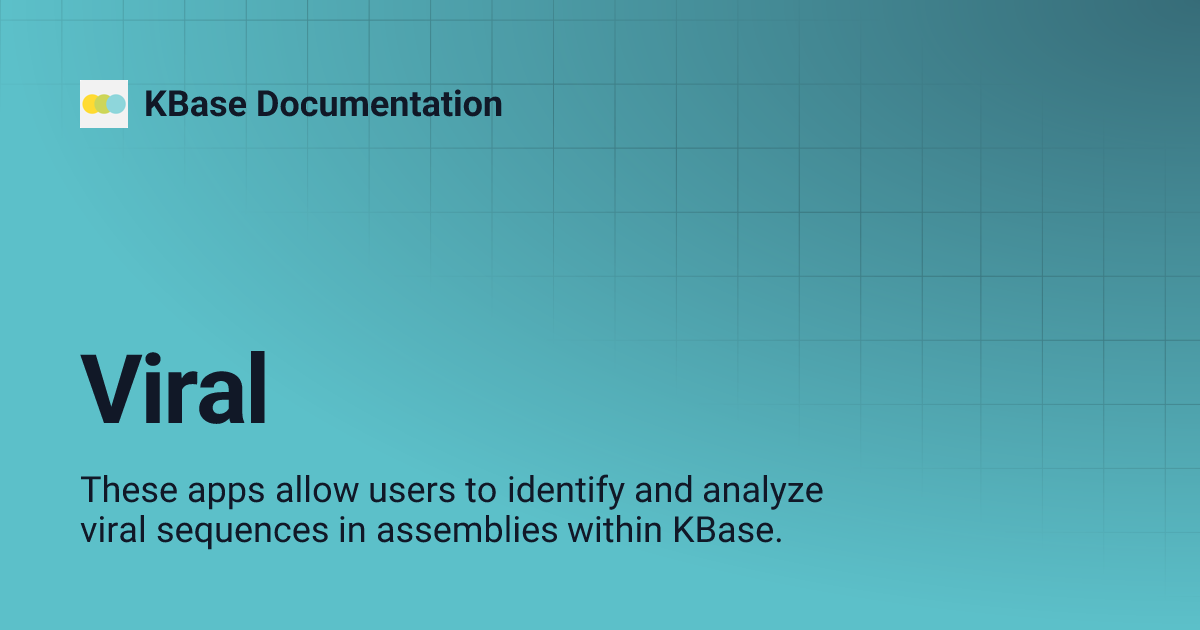 Viral | KBase Documentation