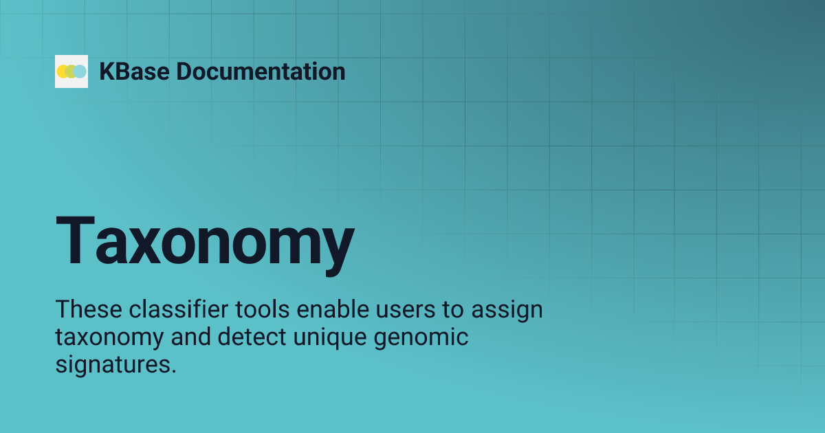 Taxonomy | KBase Documentation